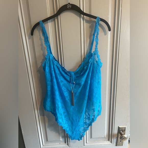 SKIMS | Intimates & Sleepwear | Skims Blue Lace Thing Bodysuit Lingerie ...